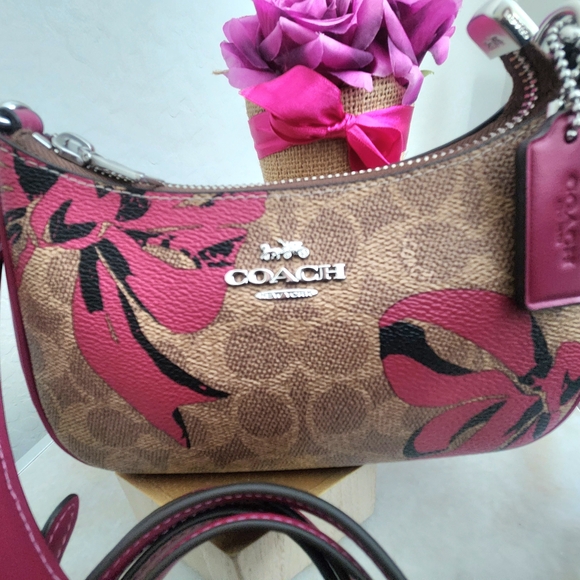 Coach | Bags | Coach Teri Mini Crossbody Pink Bow Bag | Poshmark